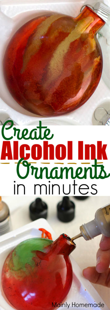 Beautiful Alcohol Ink Christmas Ornament in Minutes
